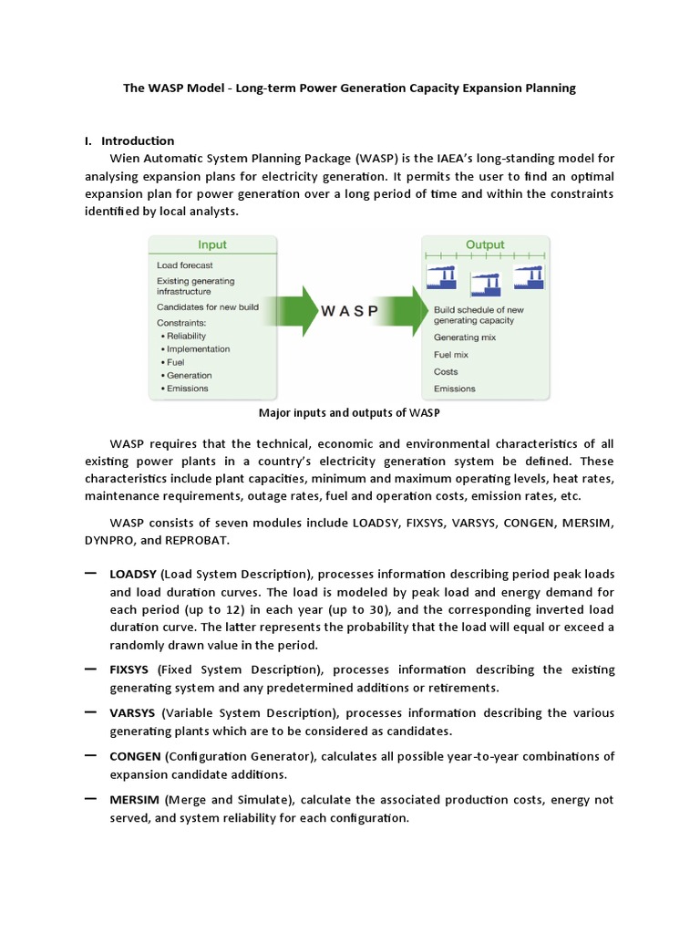WASP Model for Power Generation Planning | PDF | Business | Computers
