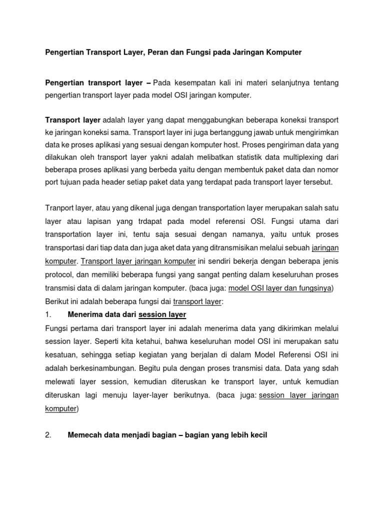 Transport Layer | PDF