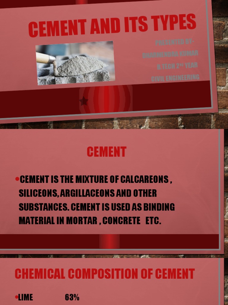 Overview of Cement Types and Uses | PDF | Cement | Lime (Material)