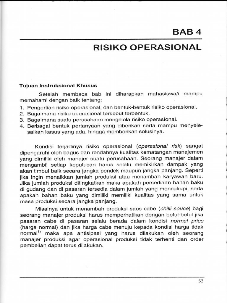 Bab04. Risiko Operasional | PDF