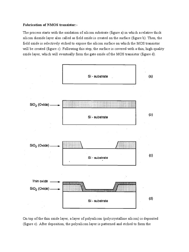 Fabrication of NMOS Transistor | PDF