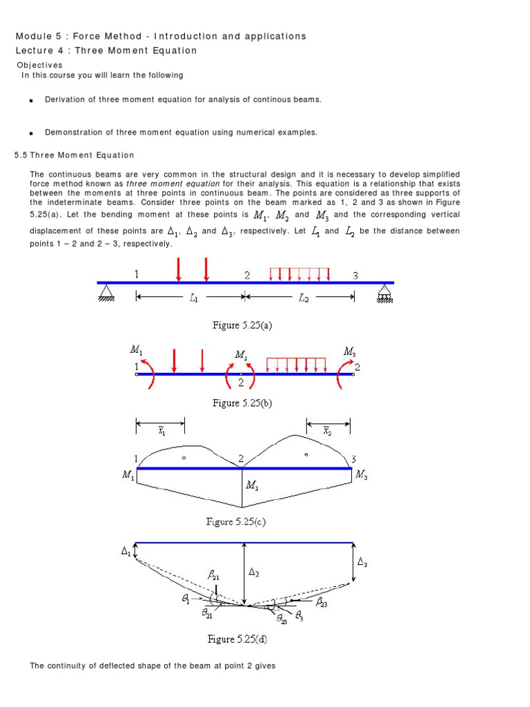 Three Moment Equation 3 PDF Free | PDF | Bending | Beam (Structure)