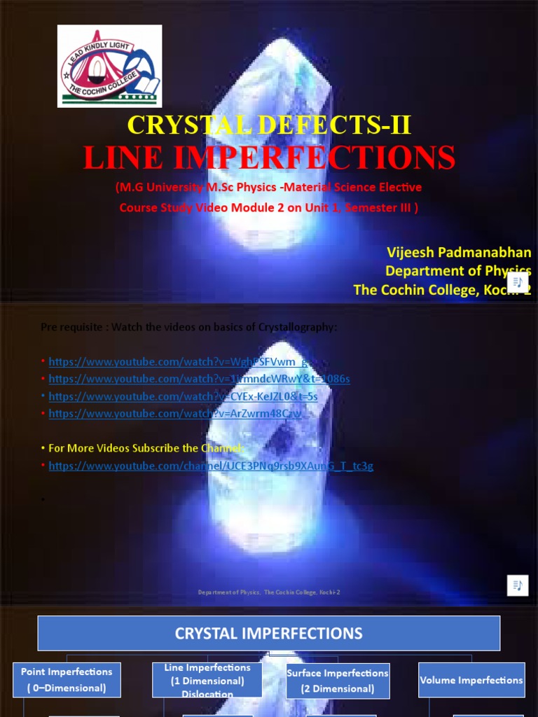 Crystal Defects-Ii: Line Imperfections | PDF