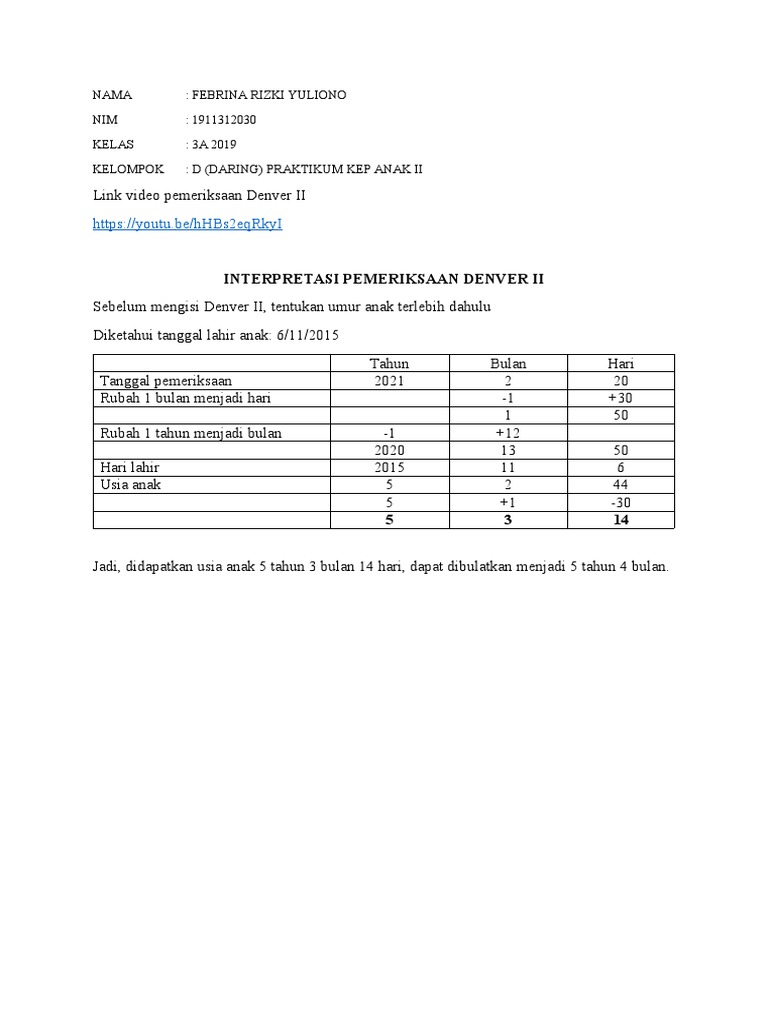 Interpretasi Denver II | PDF