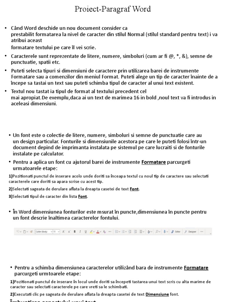 Prezentare Paragraf Word | PDF