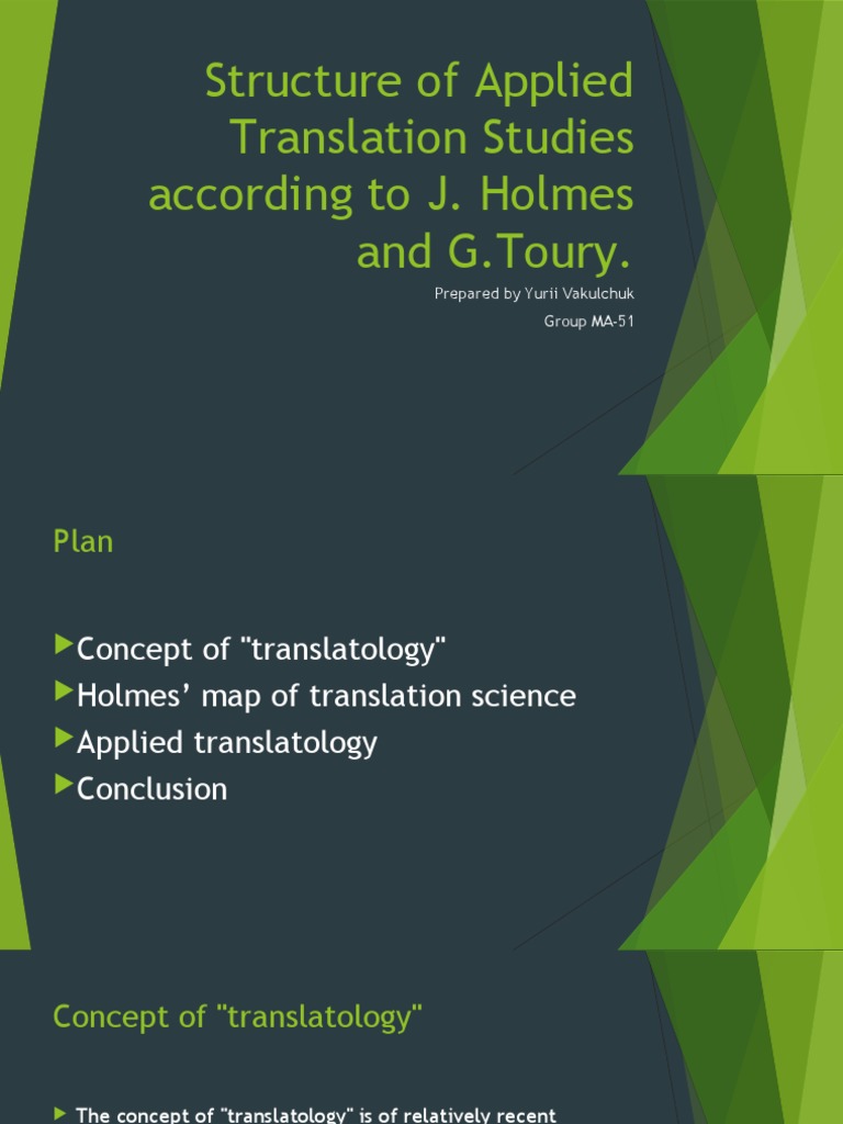 Holmes and Toury's Applied Translatology | PDF | Translations | Linguistics