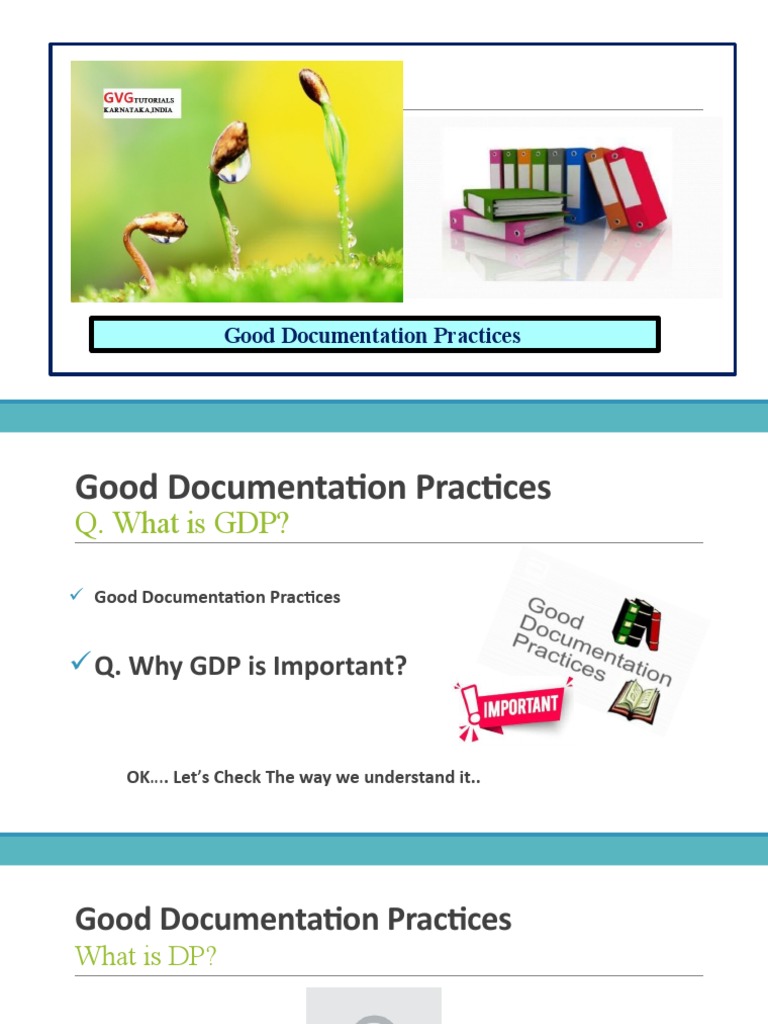 Good Documentation Practices | PDF