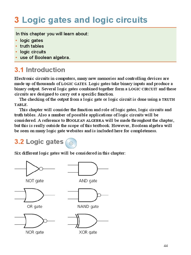 Logic Gates and Logic Circuits | PDF | Logic Gate | Boolean Algebra