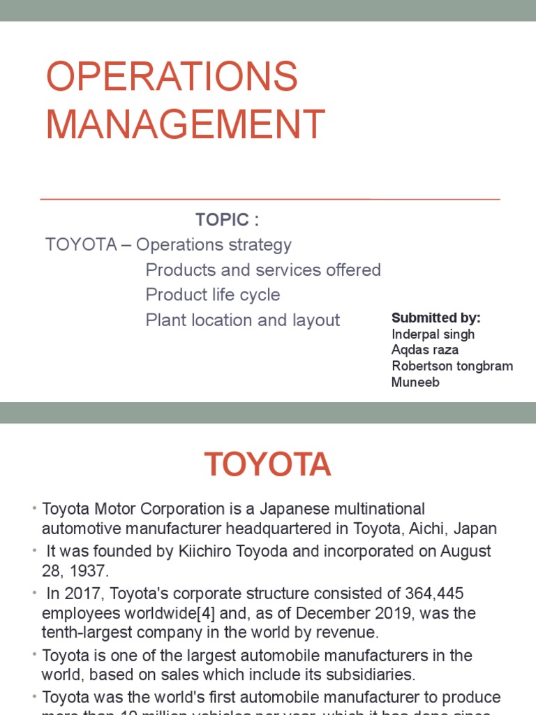 Toyota Operations | PDF | Toyota | Marketing