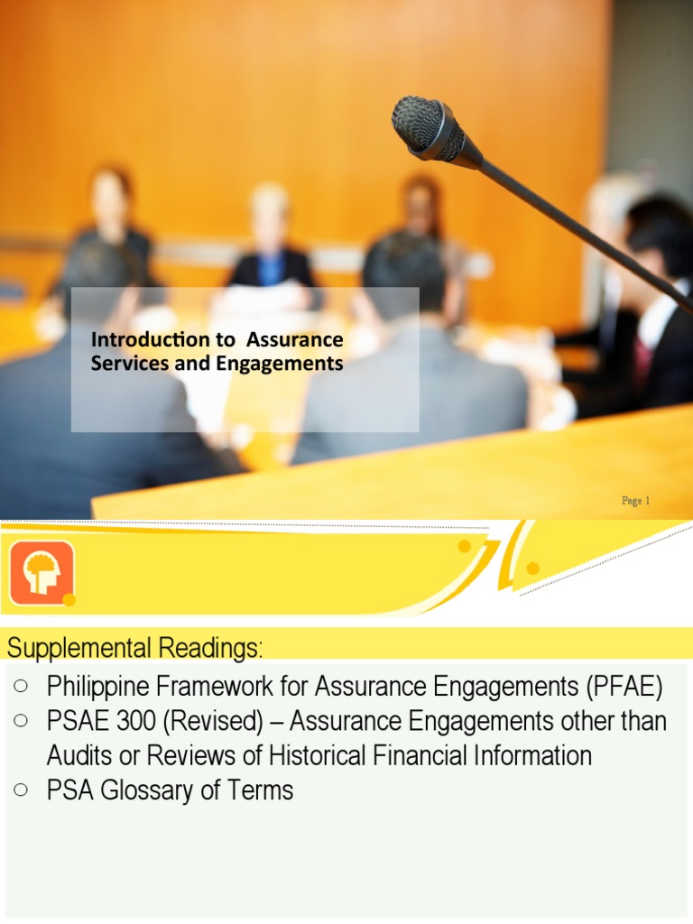 Lesson 1 - Introduction To Assurance Services and Engagements | PDF ...