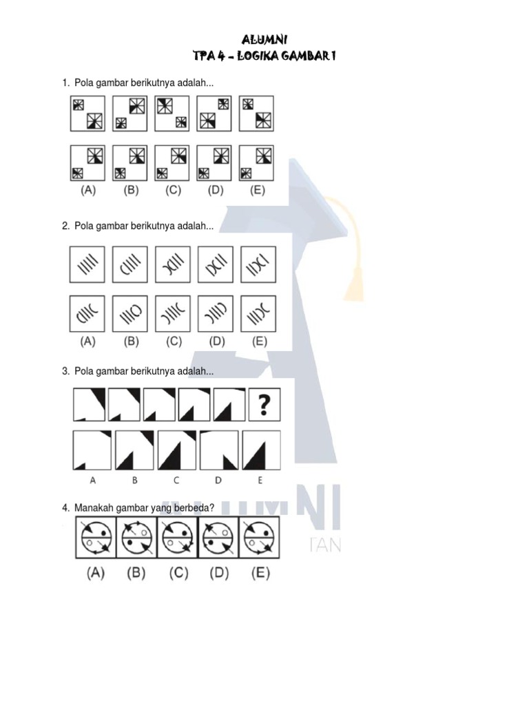 TPA 4 LOGIKA GAMBAR 1 +pembahasan | PDF
