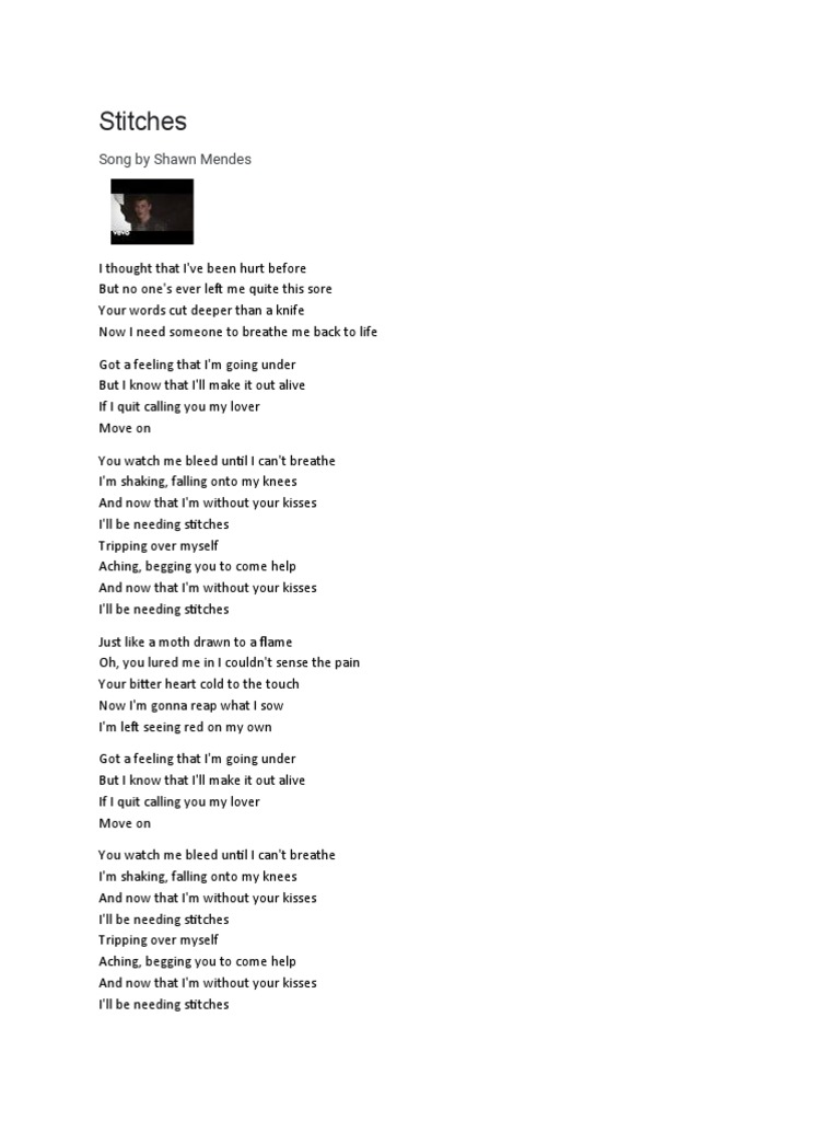 Stitches: Song by Shawn Mendes | PDF