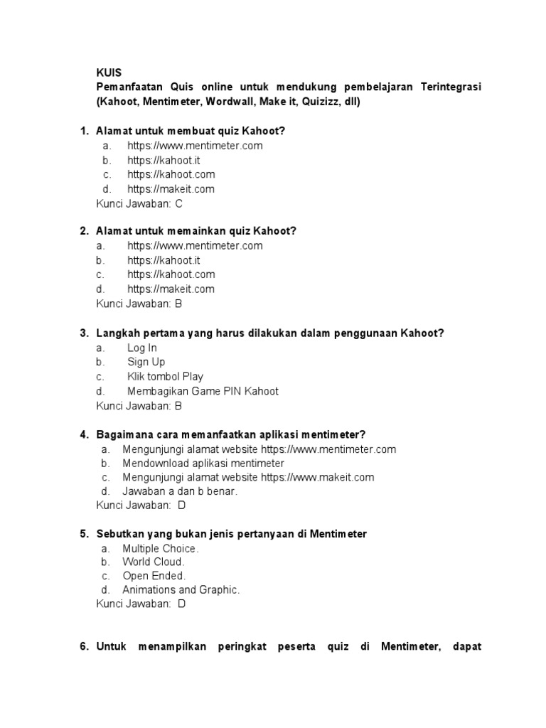 Kuis Materi 4 | PDF | Seni