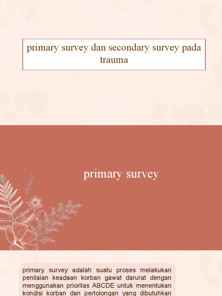 Primary Survey Dan Secondary Survey | PDF | Sains & Matematika