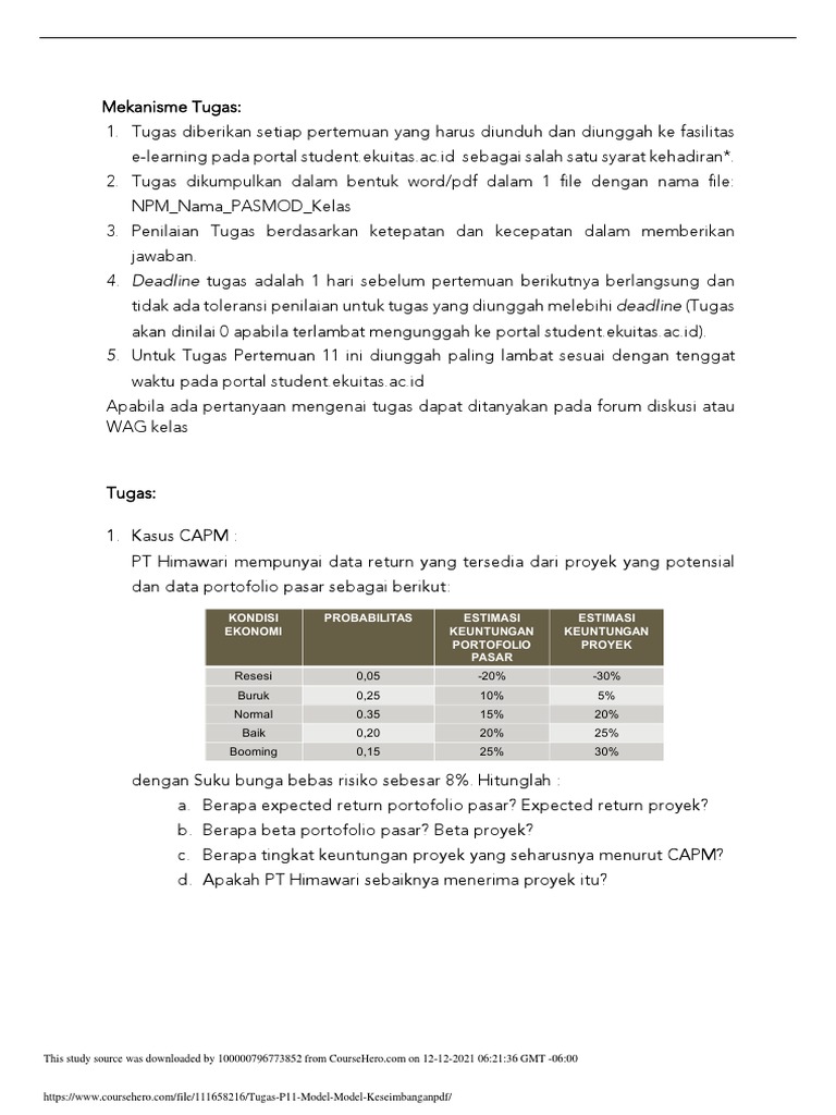 Tugas P11 Model Model Keseimbangan PDF | PDF