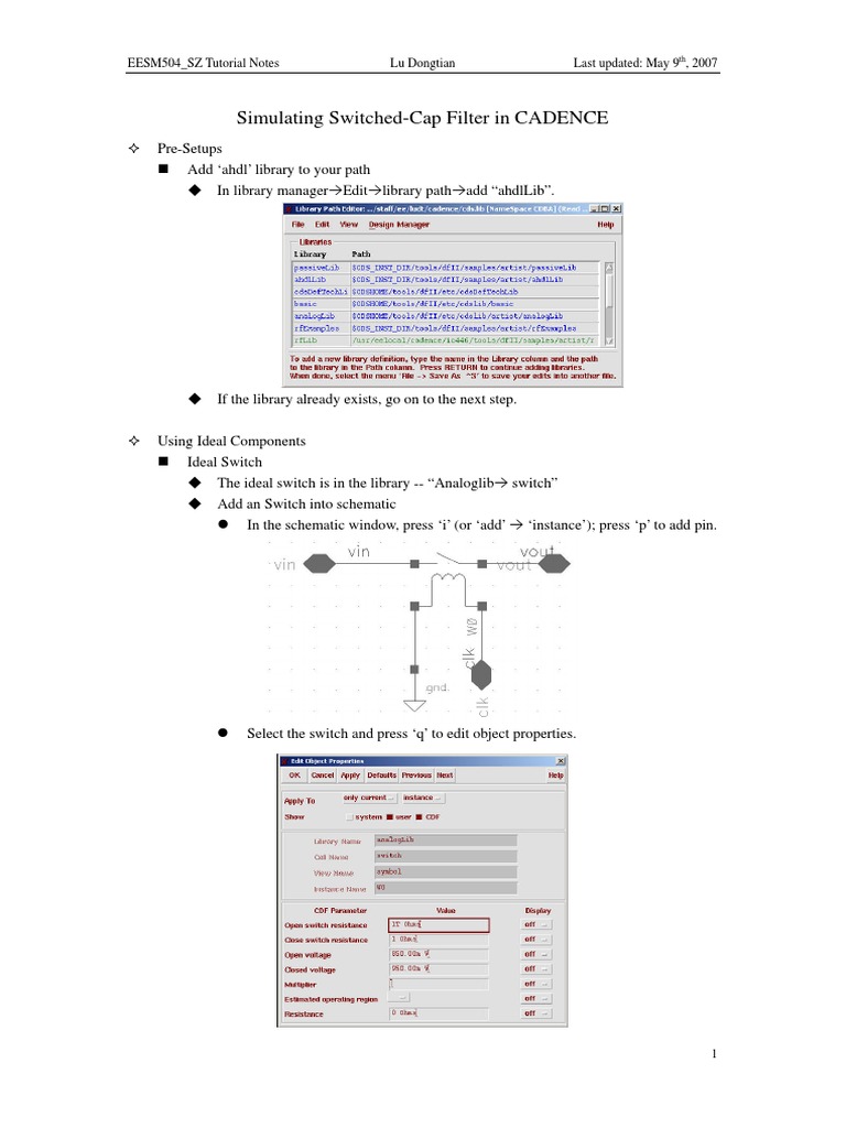 Switch in Cadence | PDF | Operational Amplifier | Switch