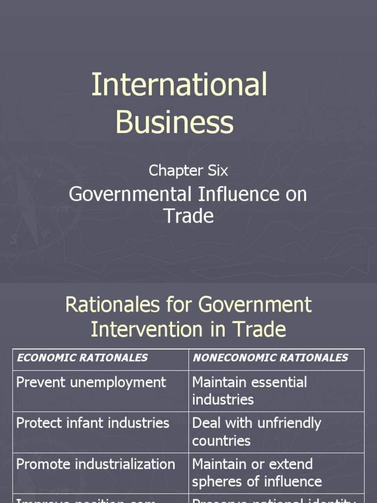 International Business: Governmental Influence On Trade | PDF | Non ...