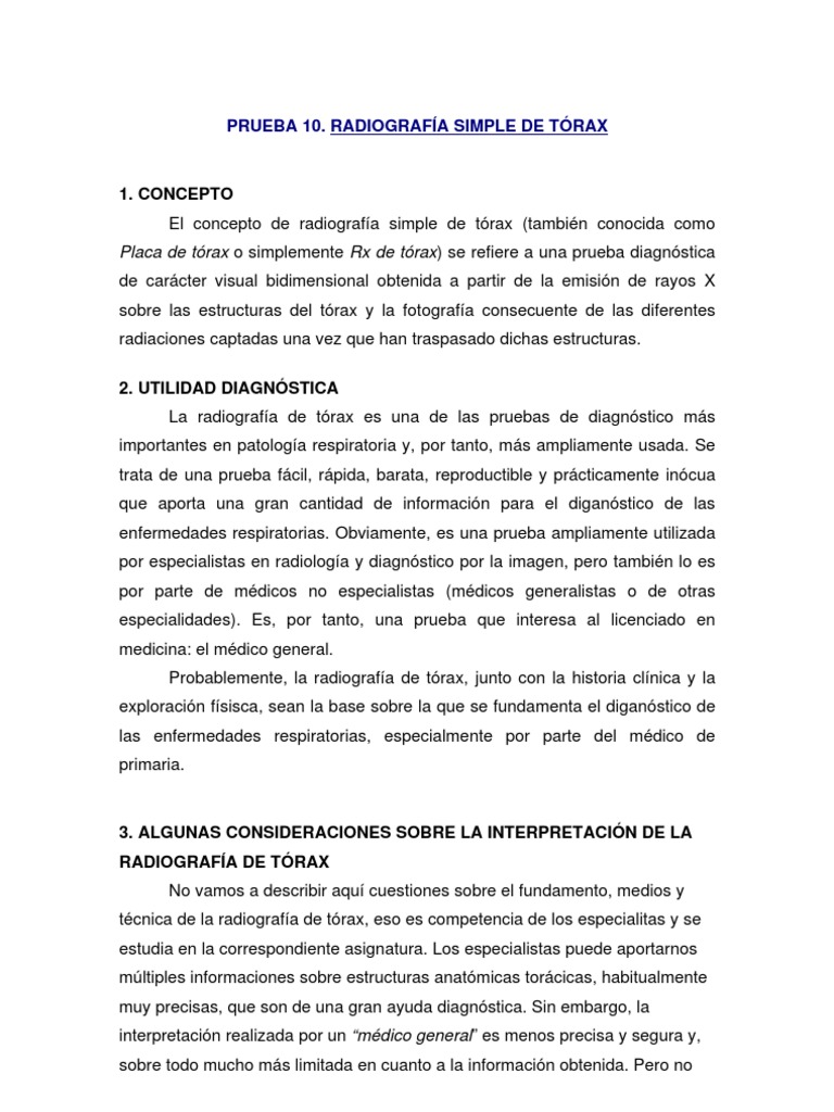 RX Simple Torax | PDF | Pulmón | Tórax