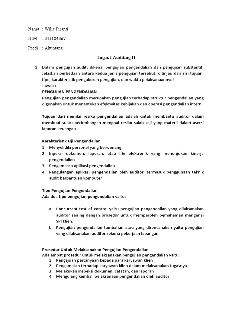 Tugas 1 Auditing II | PDF