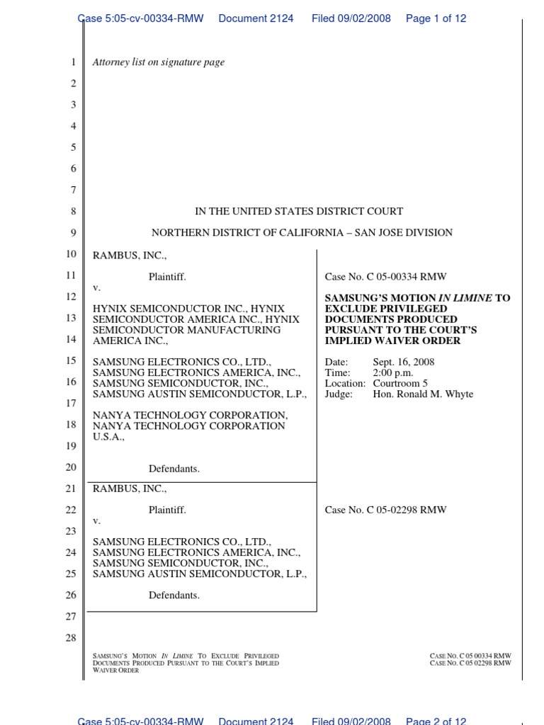 Attorney List On Signature Page | PDF | Summary Judgment | Attorney ...