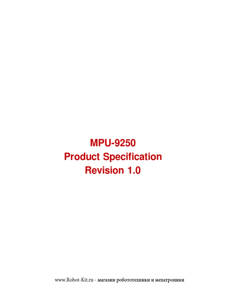 DataSheet MPU 9250 | PDF | Magnetometer | Accelerometer