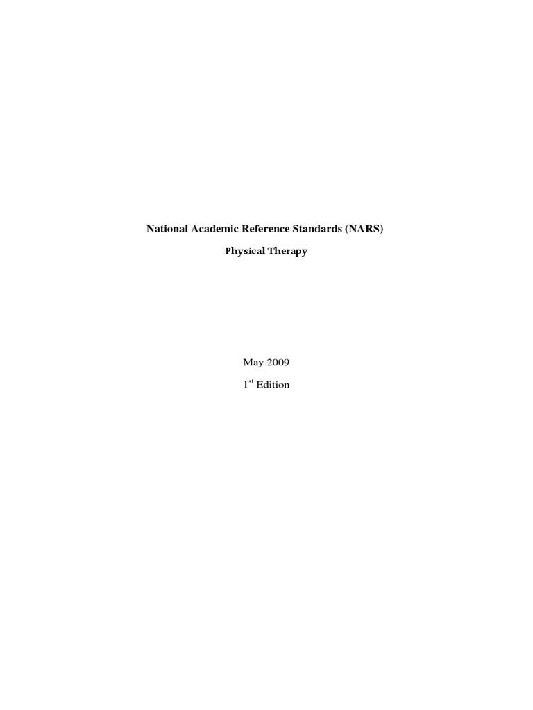 National Academic Reference Standards (NARS) : Physical Therapy | PDF ...