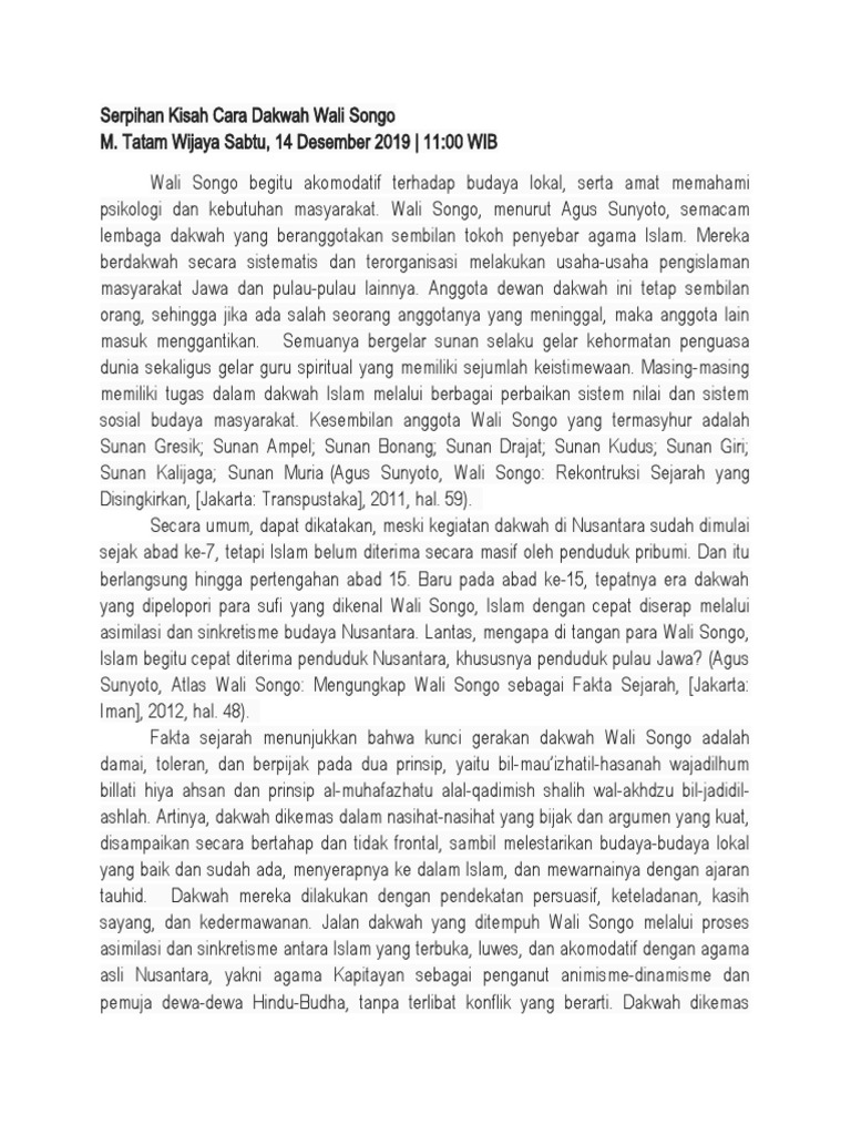 Serpihan Kisah Cara Dakwah Wali Songo | PDF