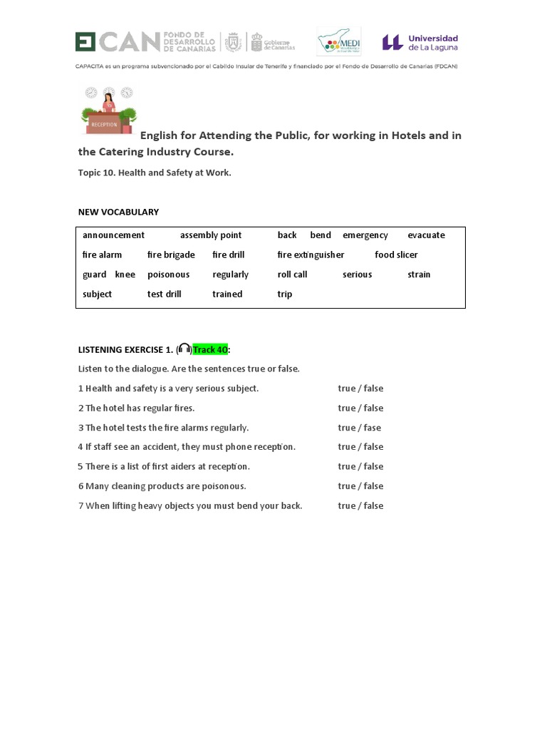 Safety Adverbs in Hospitality Training | PDF | Adverb | Verb