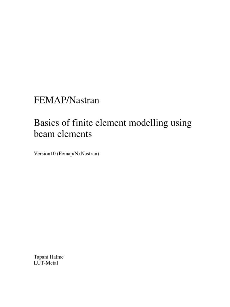 FEMAP Basics Tutorial | PDF | Menu (Computing) | Young's Modulus