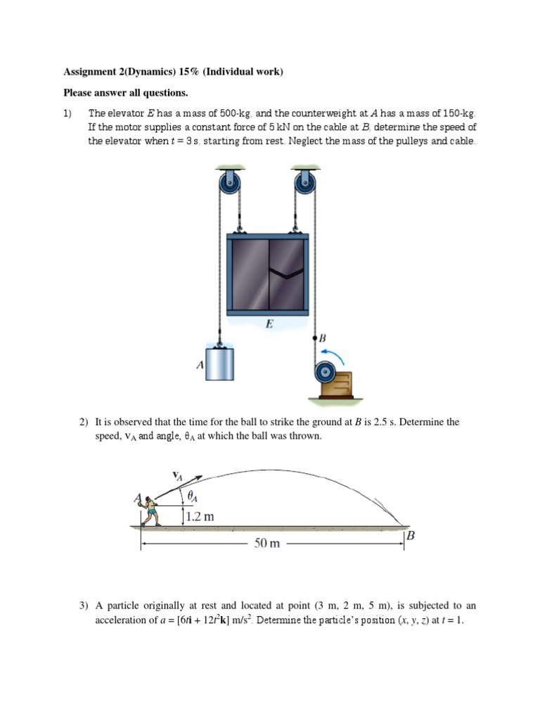 Engineering Dynamics Problems | PDF