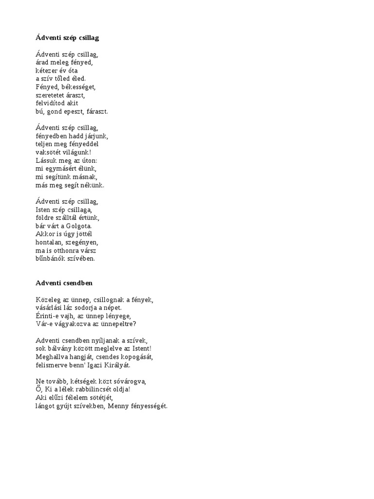 Adventi Versek | PDF