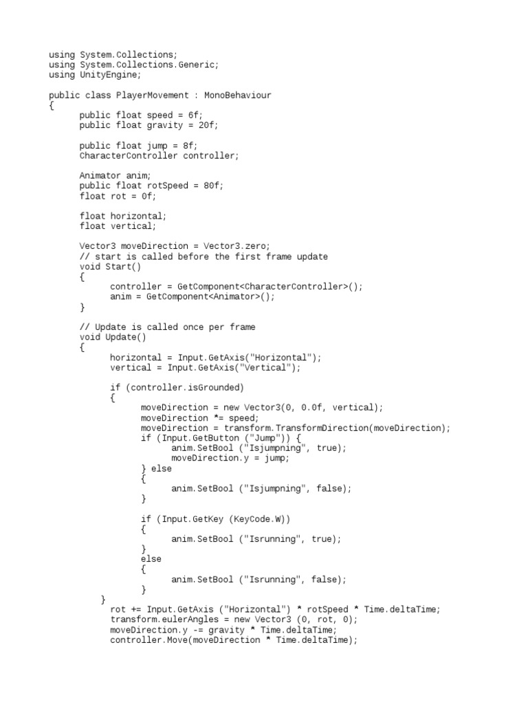 SCRIPT For Unity | PDF
