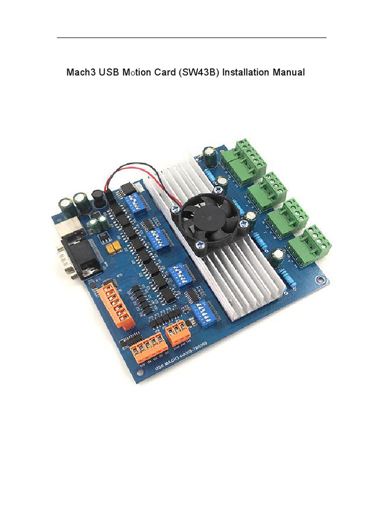 Mach3 USB Motion Card (SW43B) Installation Manual | PDF | Electric ...