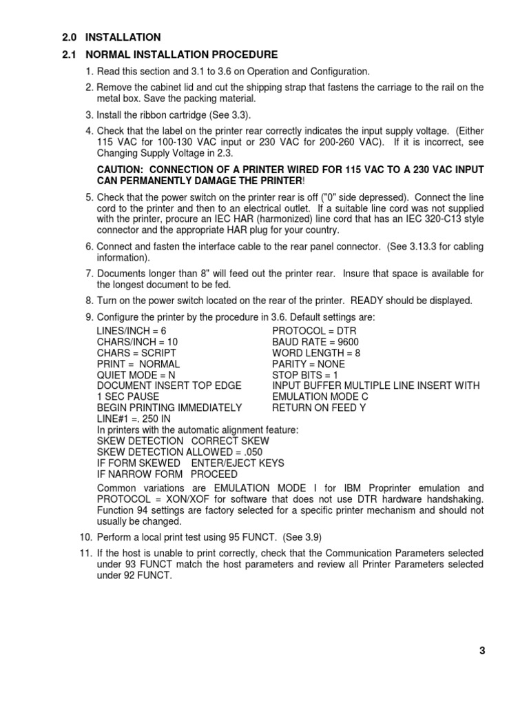Installation | PDF | Electrical Connector | Printer (Computing)