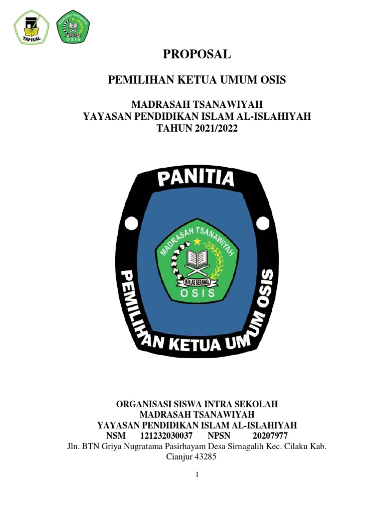 Proposal Pemilihan Ketua Umum Osis | PDF