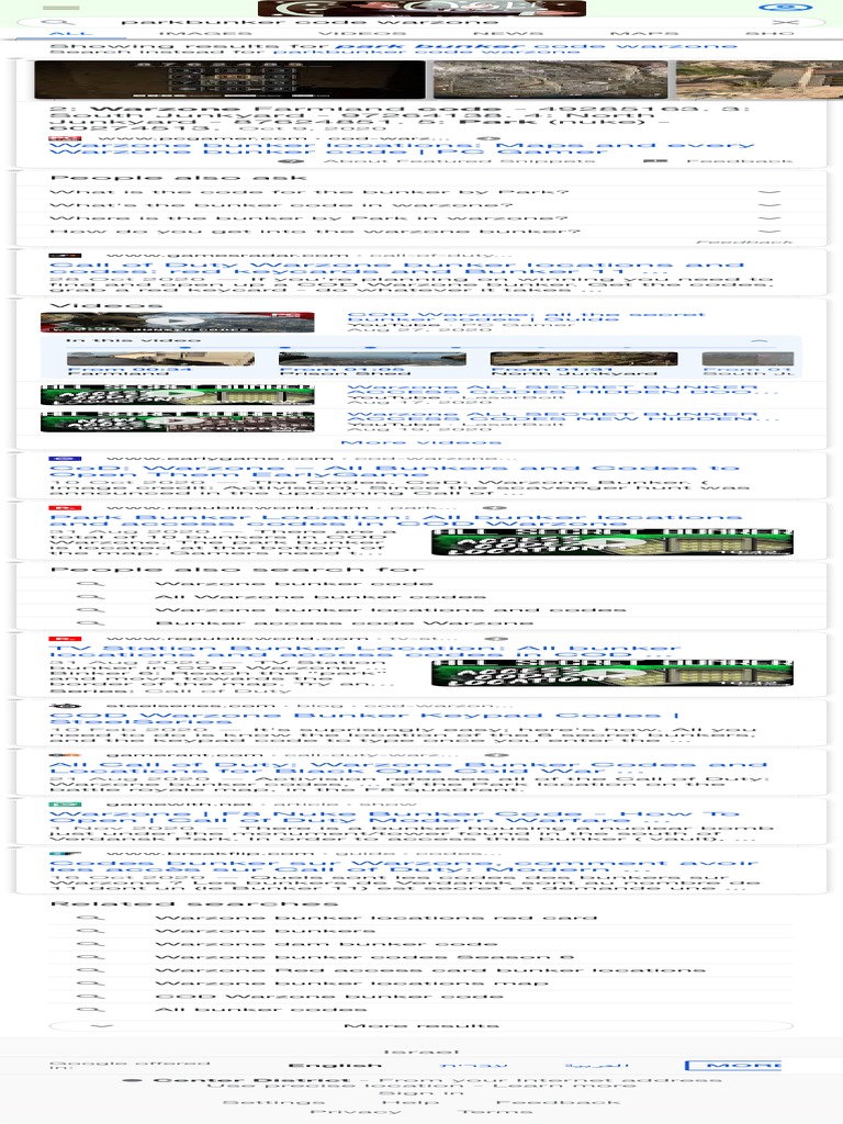 Park Bunker Code for Warzone Guide | PDF | Games & Activities