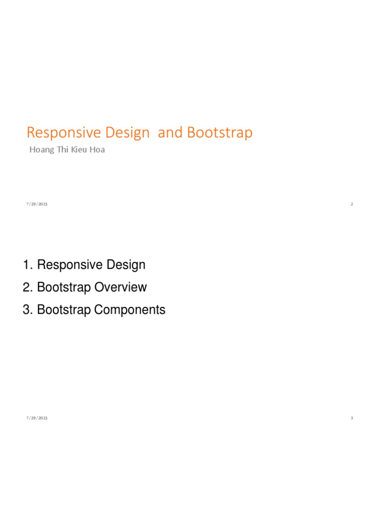 Responsive Design and Bootstrap | PDF | Bootstrap (Front End Framework) | Responsive Web Design