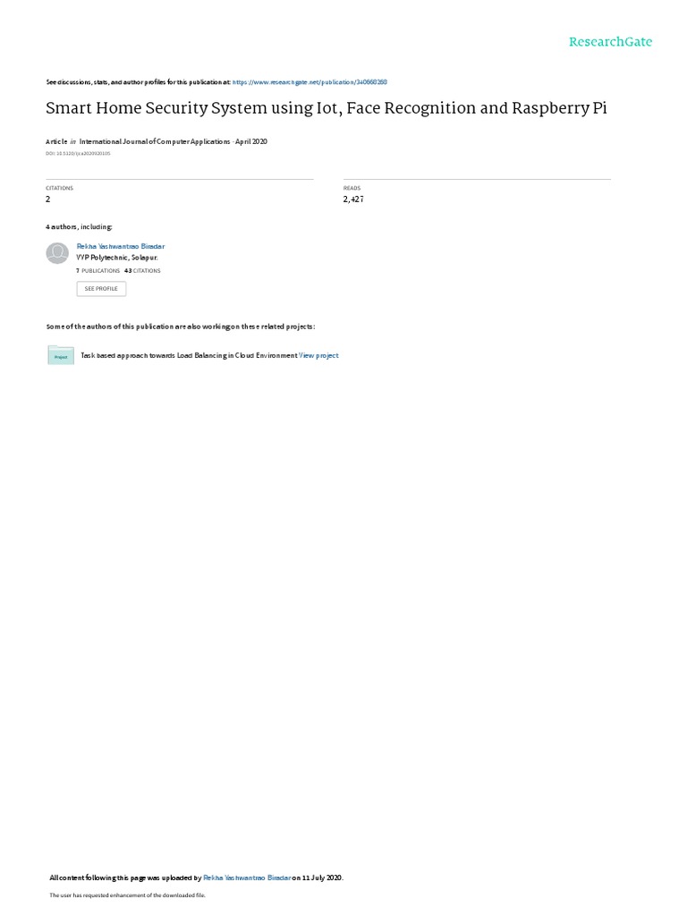 Smart Home Security Systemusing Iot Face Recognitionand Raspberry Pi ...