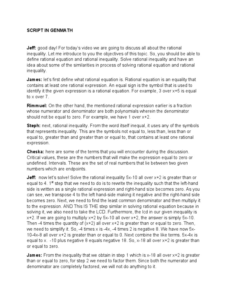 Script in Gen Math | PDF | Equations | Rational Number