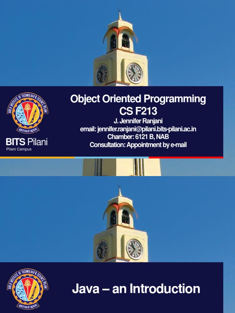 Object Oriented Programming CS F213: BITS Pilani | PDF | Programming | Constructor (Object ...