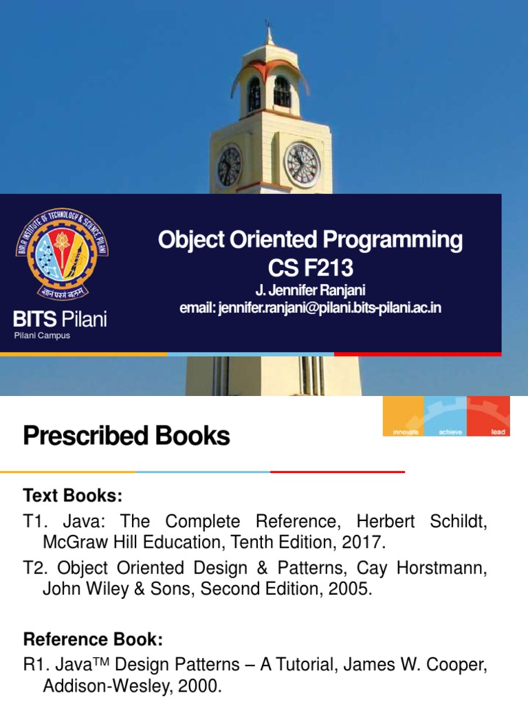Object Oriented Programming CS F213: BITS Pilani | PDF | Java ...