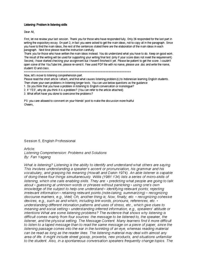 Session 5 Forum English Professional | PDF | Reading Comprehension ...