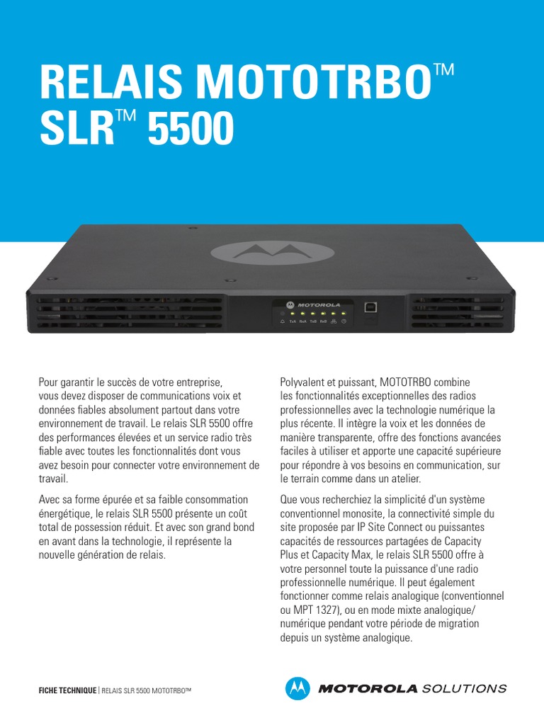 slr5500 Data Sheet Fre 0321 | PDF | Électronique | Télécommunications