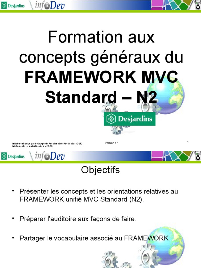 MVC Standard - Présentation Niveau Concepts v1.1 | PDF | Modèle-vue-contrôleur | Internet et Web
