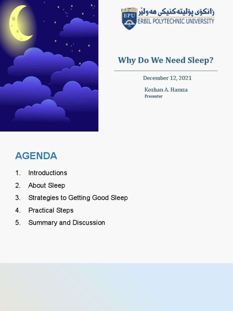 Why Do We Need Sleep | PDF | Wellness