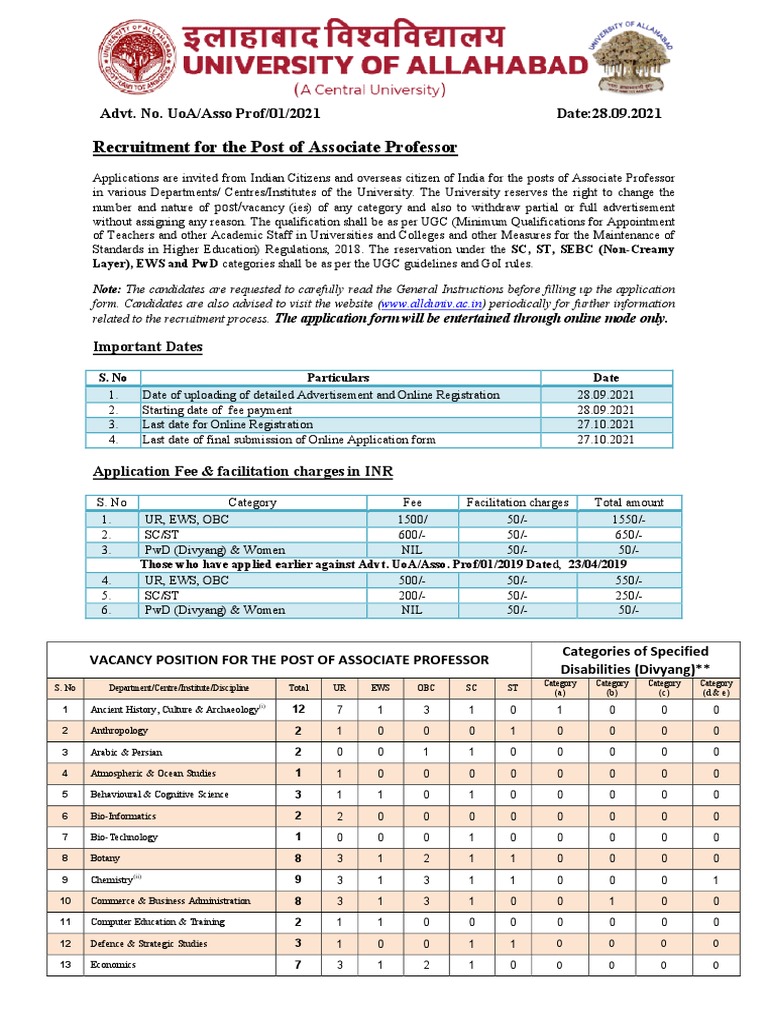 Associate Professor Recruitment | PDF | Doctor Of Philosophy | Academic ...