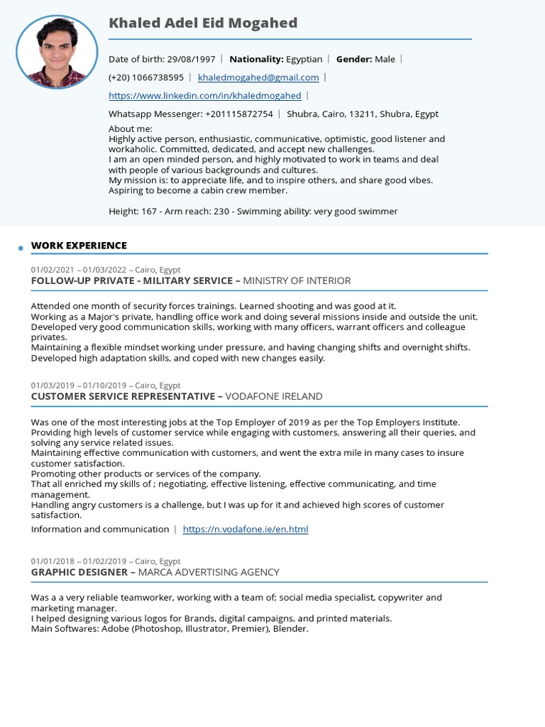 Khaled Adel Eid Mogahed's CV | PDF | Graphic Design | Cognition