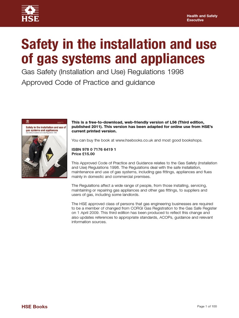 Safety in The Installation and Use of Gas Systems and Appliances | PDF ...