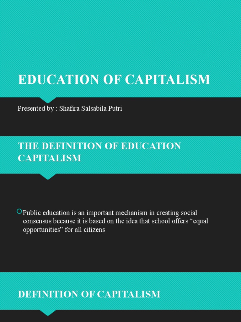 Education Capitalism - Shafira | PDF | Finance & Money Management