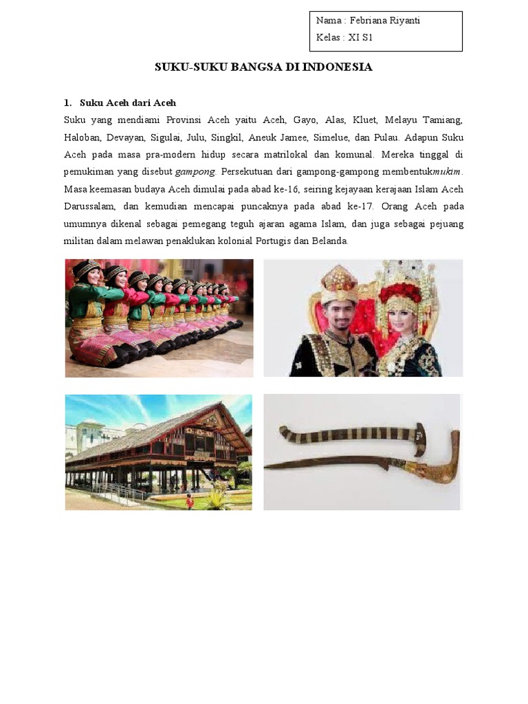 Suku Suku Di Indonl 'L Esia | PDF